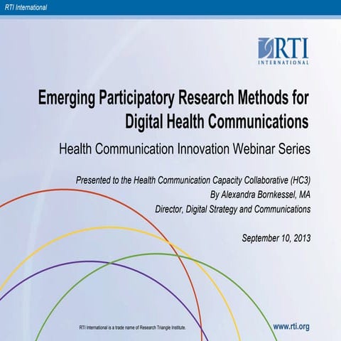 Emerging Participatory Research Methods for Digital Health ...