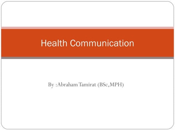 Communication for healthcare professionals | PPTX