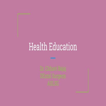 Health education, tools and its role | PDF