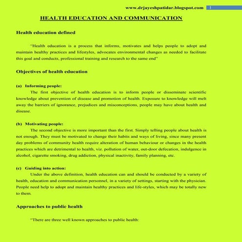 Health education and communication | PDF