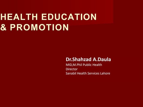 PRINCIPLES OF HEALTH PROMOTION AND HEALTH EDUCATION.pptx | Healthy Living