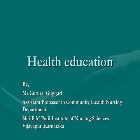 Health education in community health nursing | PPT