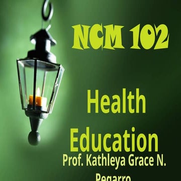Health Education Lesson 1 in Masters of Scienve | PPTX