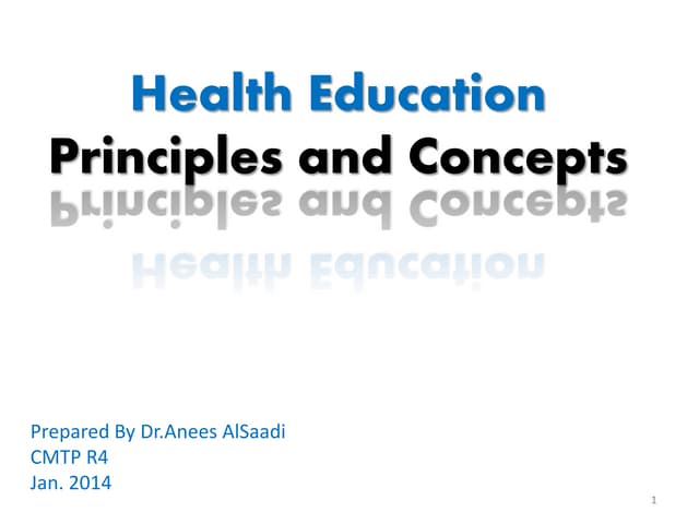 PRINCIPLES OF HEALTH PROMOTION AND HEALTH EDUCATION.pptx | Healthy Living