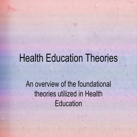 Health education theories | PPT