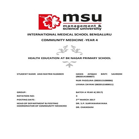 Health education report | DOCX