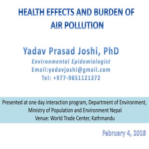 Health Effects and Burden of Air Pollution: in Global and Nepal's ...