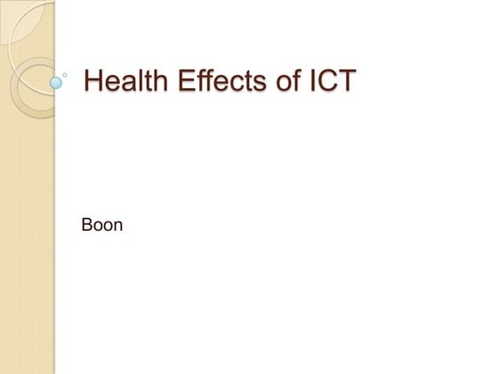 Health issues of ICT | PPTX | Eye and Vision Conditions | Diseases and ...