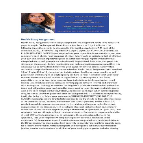 Health Essay Assignment pdf