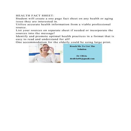 HEALTH FACT SHEETStudent will create a one page fact sheet on any.docx
