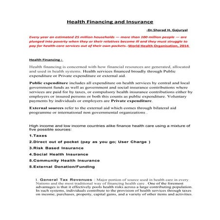 Health financing & insurance | DOC