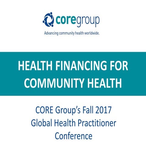Health Financing for Community Health Systems | PDF