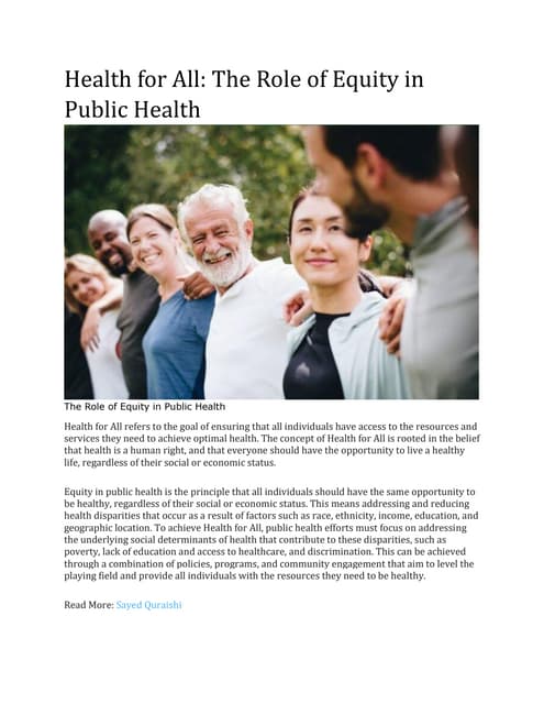 health equity | PPTX | Health Insurance | Insurance