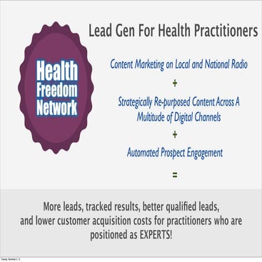 Health freedomnetwork practitionerpitch_110513 | PPT