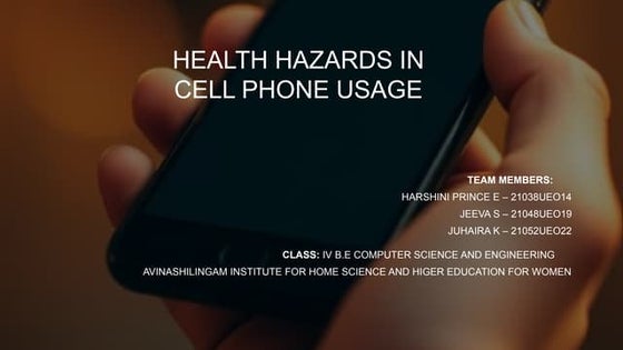 Effect of using mobile phone | PPTX | Phone Services | Home Utilities