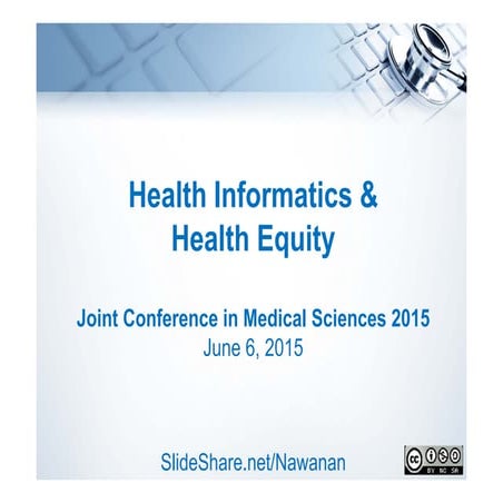 Health Informatics and Health Equity (Ramathibodi) | PPT