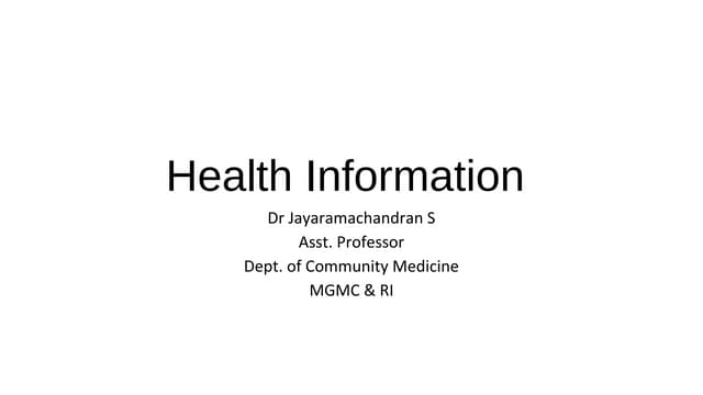 FIELD HEALTH SERVICE INFORMATION SYSTEM - CHN | PPTX