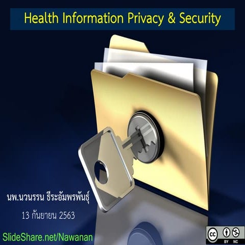 Health Information Privacy and Security (September 13, 2020) | PPT