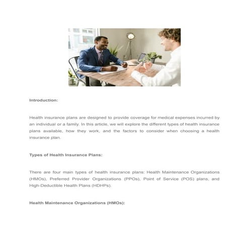 Types of Health Insurance Plans (HMO, PPO, EPO, POS).docx