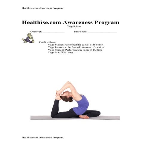 Healthise health information shares yoga assessment | DOC