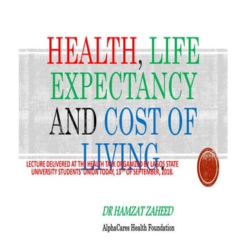 Health, life expectancy and cost of living | PPTX