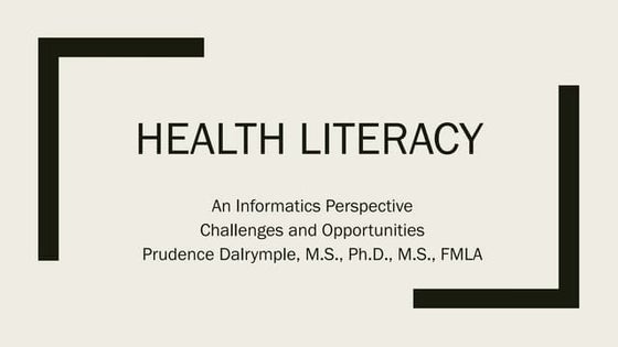 The Health Literacy Questionnaire (HLQ): A new approach to measuring ...