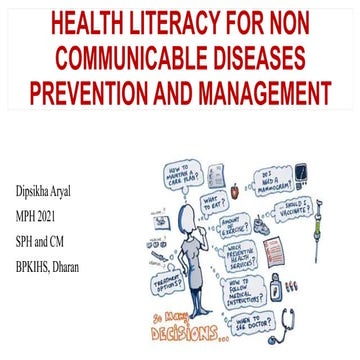 Health literacy for ncd prevention and management | PPTX