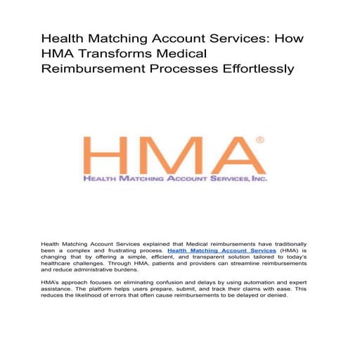 Health Matching Account Services_ How HMA Transforms Medical ...