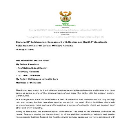 President Cyril Ramaphosa's weekly letter | DOCX