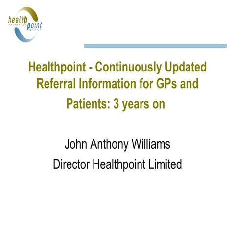 Healthpoint - Continuously Updated Referral Information for GPs and ...
