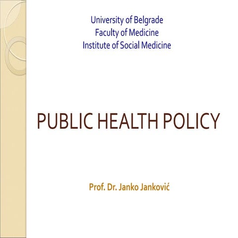 Health policy ppt for health managements | PDF