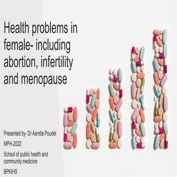 Health problems in female-including abortion, infertility and menopause ...