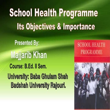 Health programme its objectives and importance | PPT