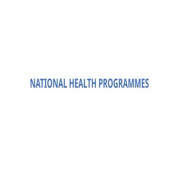 Overview of National Health Programs and Role of Pharmacists in Public ...