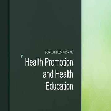 Health promotion and health education | PPTX