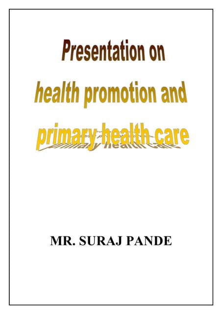 Concept of primary health care | PPTX | Healthcare Industry | Industries