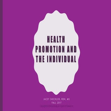Health Promotion and the Individual | PPTX | Medical Health