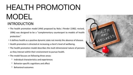 Pender's Health Promotion Model | PPTX | Healthy Living