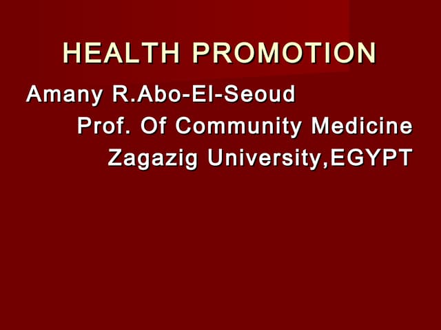 PRINCIPLES OF HEALTH PROMOTION AND HEALTH EDUCATION.pptx | Healthy Living