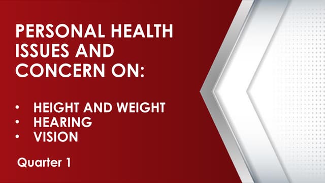 Personal health issues and concerns Grade 6 MAPEH | PPTX