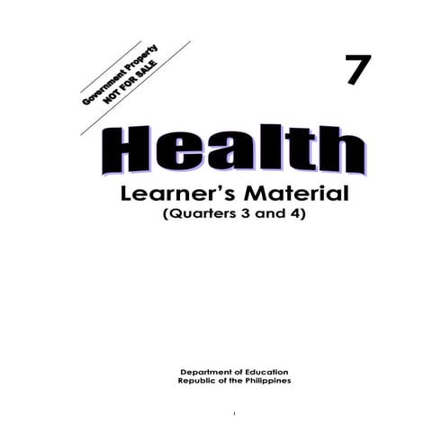 K TO 12 GRADE 7 LEARNING MODULE IN HEALTH (Q3-Q4) | PDF