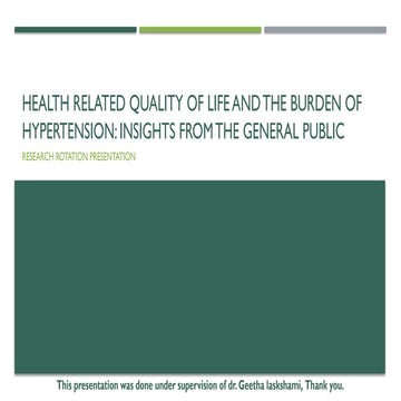 QUALITY OF LIFE. PPT | PDF