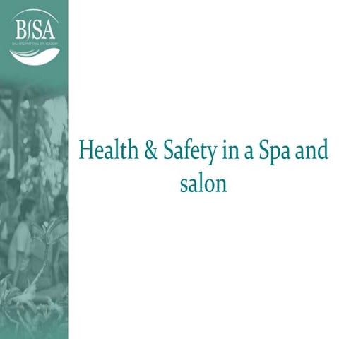 Health & Safety in a Spa and Salon | PPTX