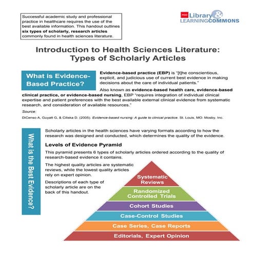 Types of Articles in Health Sciences Literature | PDF | Healthcare ...
