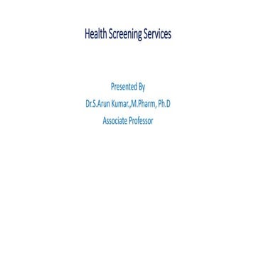 Health screening services | PPTX