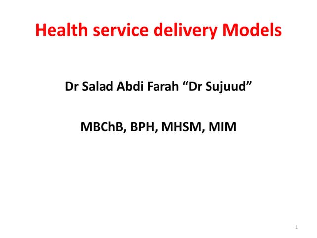 Health system models | PPTX