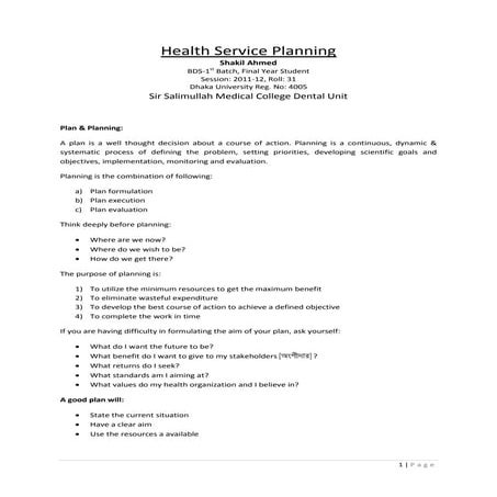 Health service planning | PDF