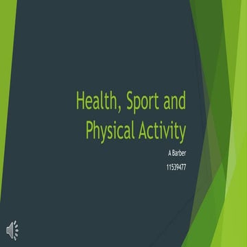 Health, sport and physical activity | PPTX | Mental Health | Diseases ...