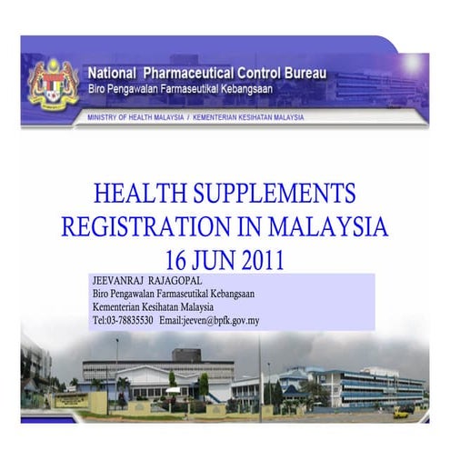 Health Supplements Registration in Malaysia | PDF
