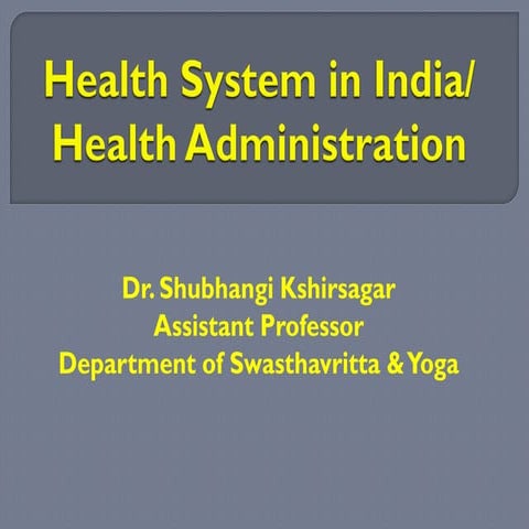 Health system in India / Health Administration | PDF